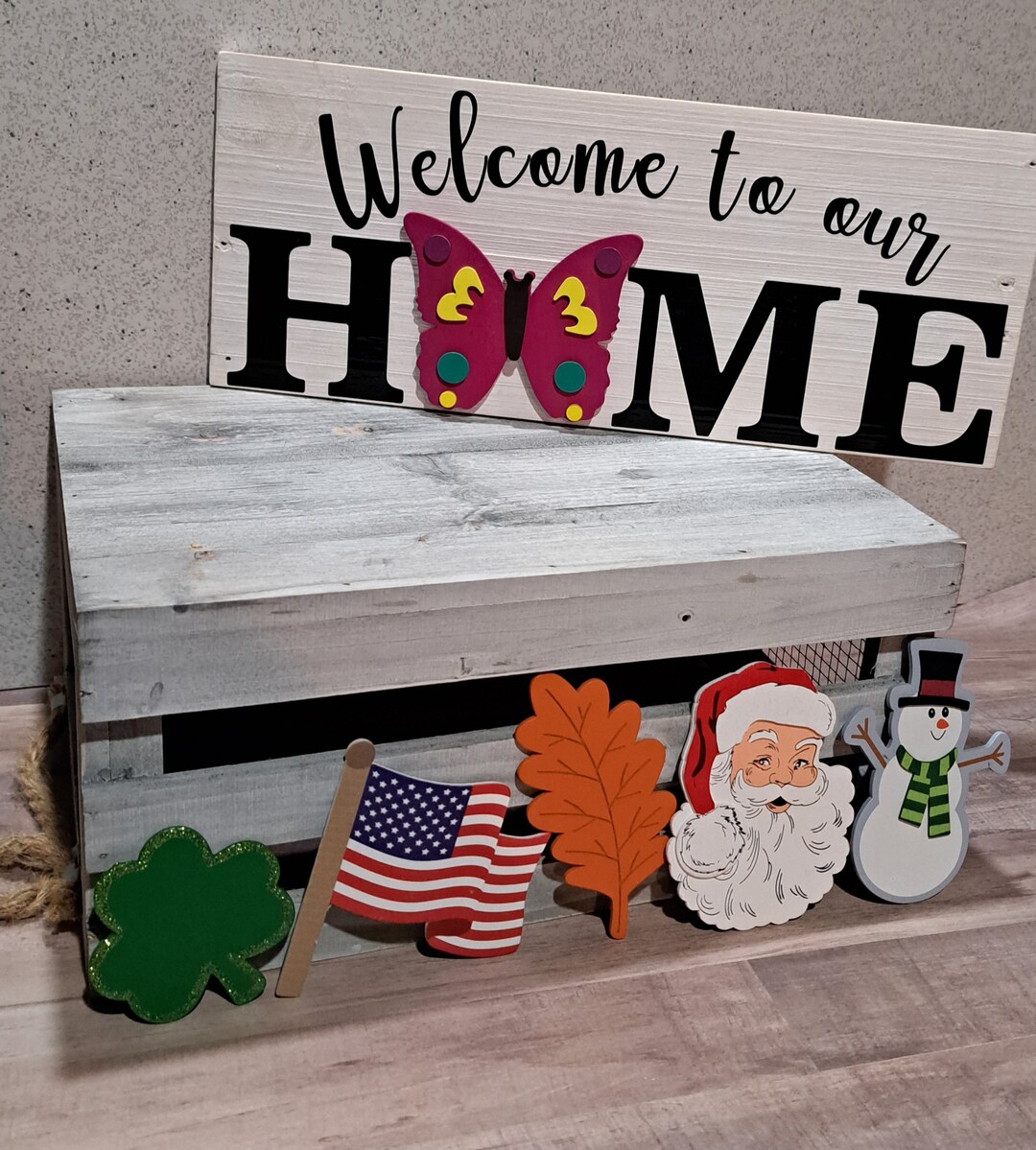 Welcome to Our Home Sign, Interchangeable Welcome Sign, All Seasons ...