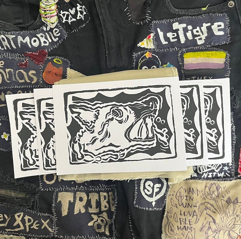 Bad Dog Lino Print - Etsy