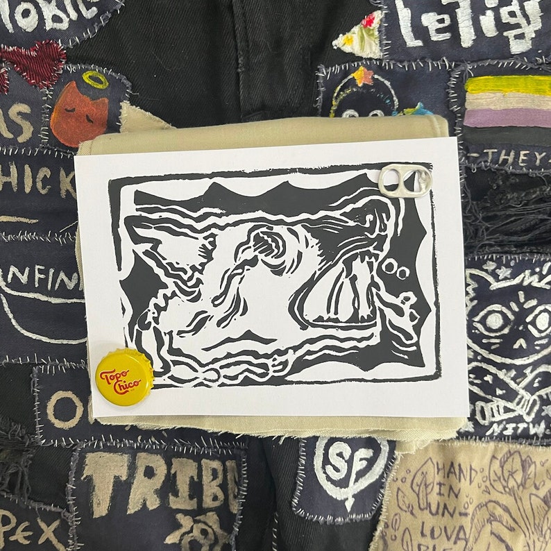 Bad Dog Lino Print - Etsy