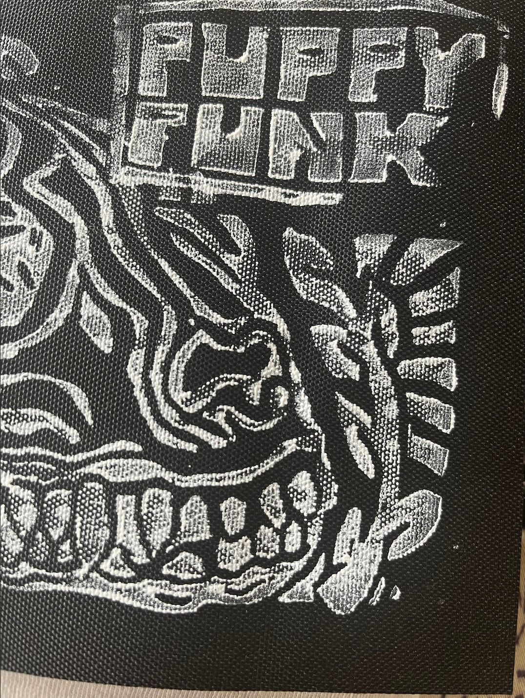 Puppy Punk Lino Print Patch - Etsy