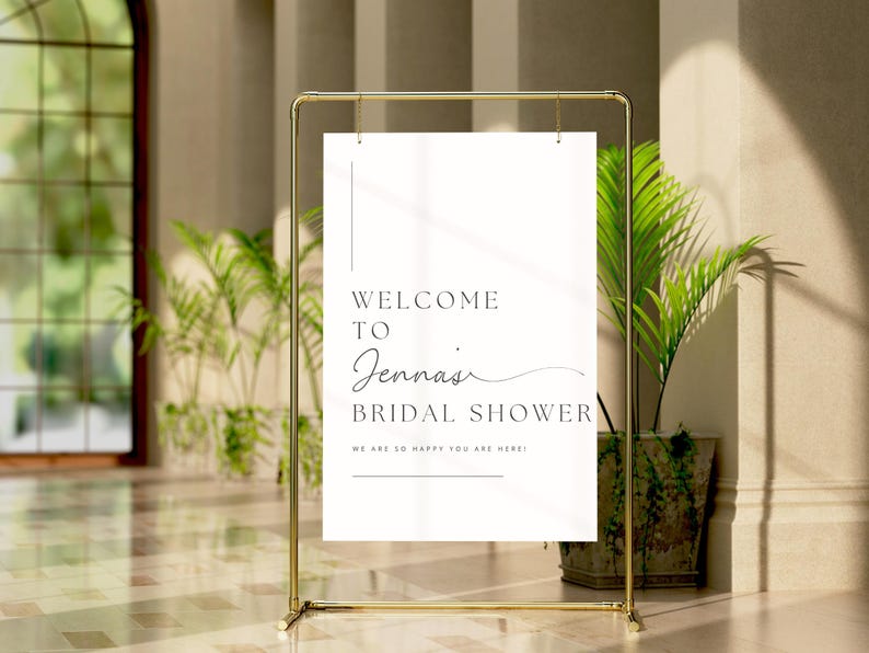 Personalized Bridal Shower Sign Bride-to-be Gift Printable Welcome ...