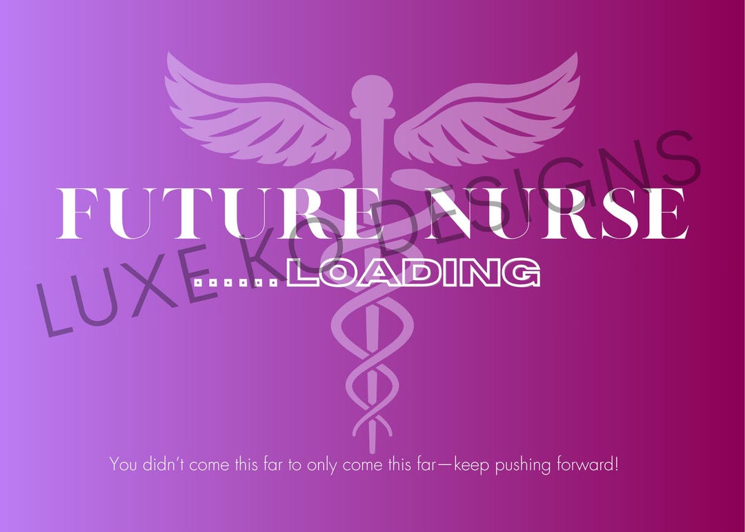 Future Nurse Loading.. Computer Wallpaper (dark Purple & Pink) - Etsy