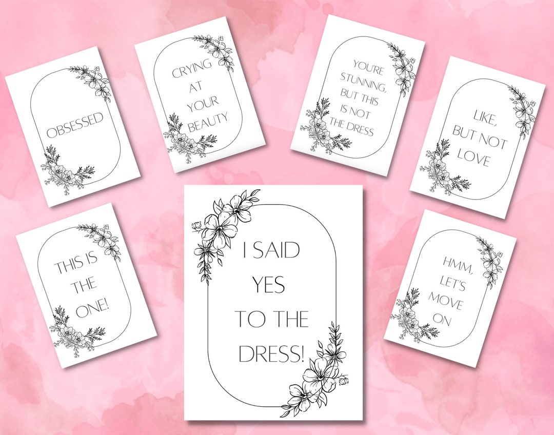 Wedding Dress Shopping Signs, Floral Minimalist - Etsy