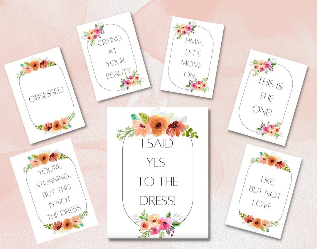 Wedding Dress Shopping Signs, Colorful Floral Minimalist - Etsy