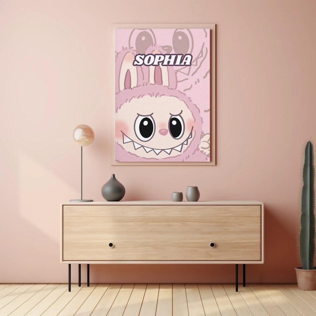 Labubu With Name Wall Art Print | Digital Download Posters | Cute Fan ...