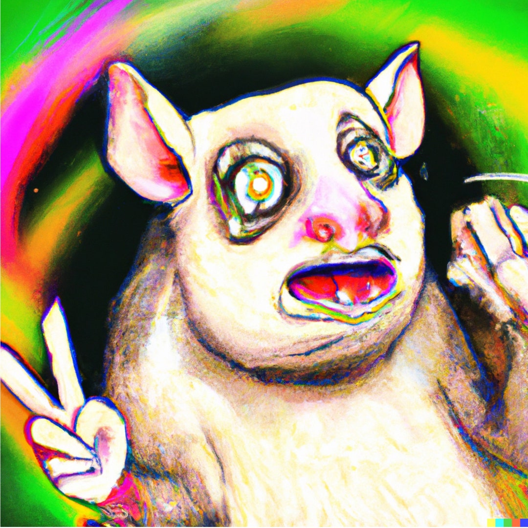 Peace-out Possum Print - Etsy