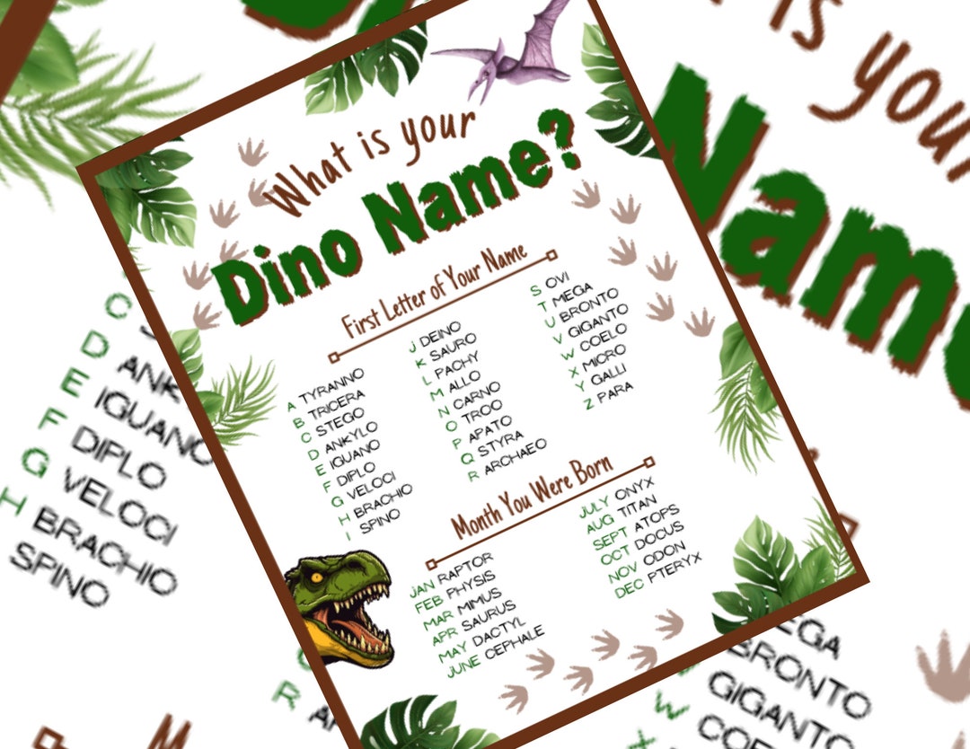 Dinosaur Name Party Game for Kids - Etsy