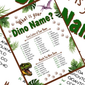 Dinosaur Name Party Game for Kids - Etsy