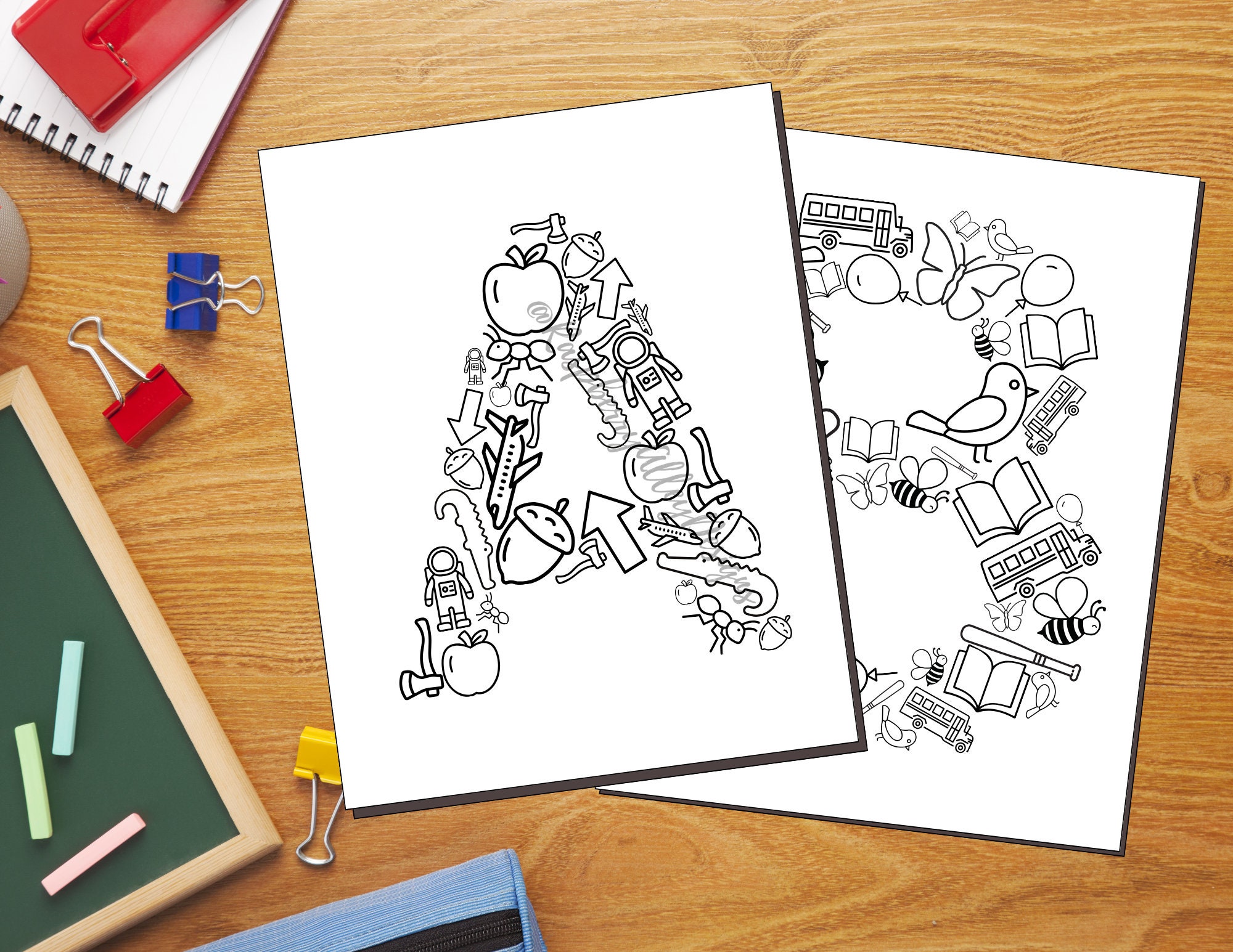 Alphabet Coloring Pages Digital Coloring Book Printables Preschool ...