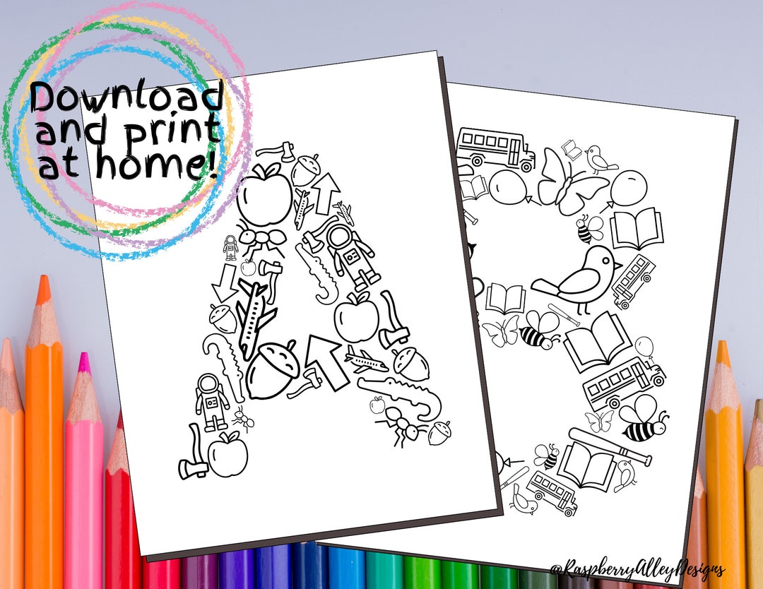 Alphabet Coloring Pages | Digital Coloring Book | Printables Preschool ...