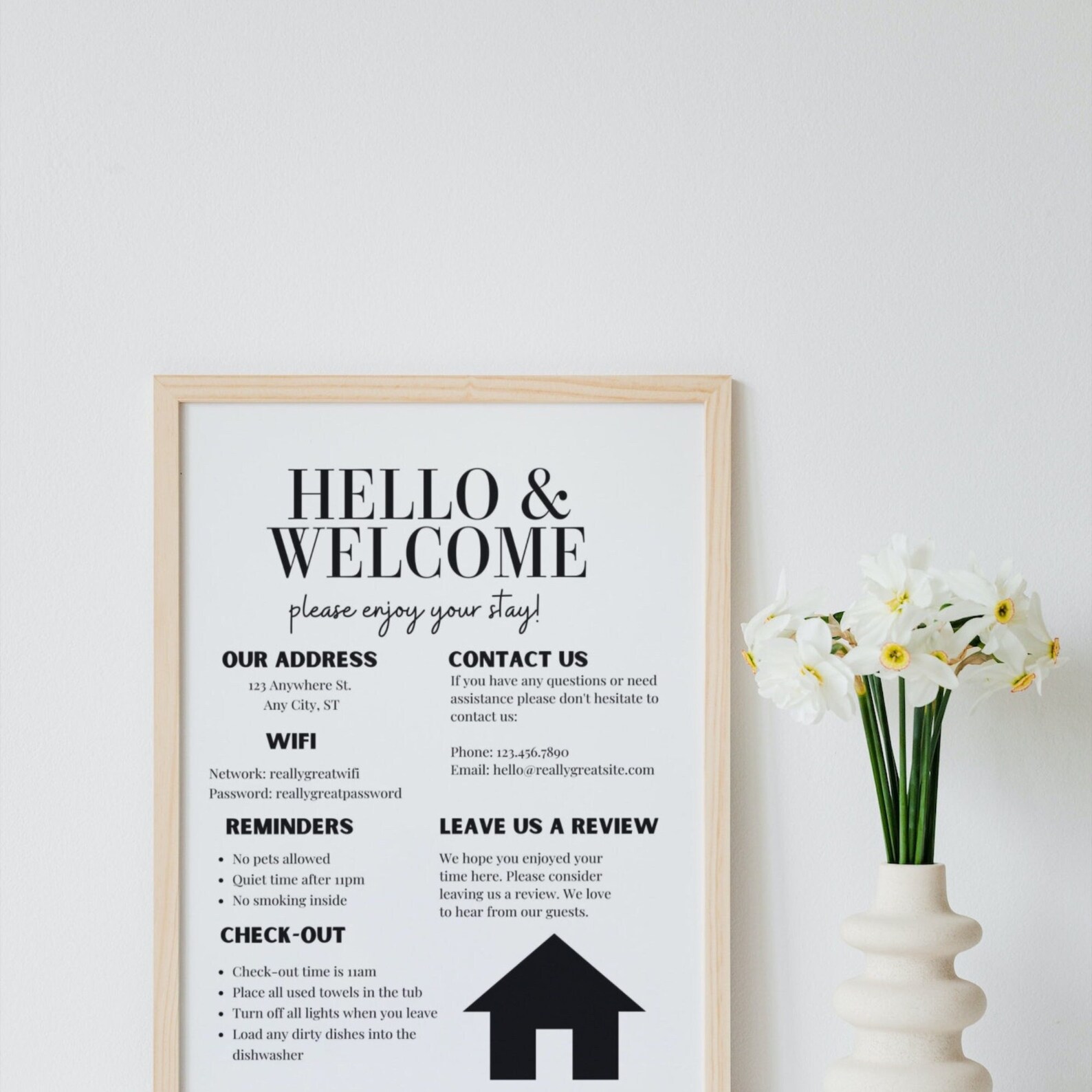 Printable Welcome Sign for Airbnb Hosts Vacation Rental Guest Arrival ...
