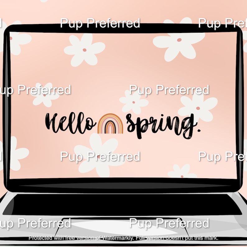 Hello Spring, Floral Desktop Background , Beige Desktop Wallpaper ...