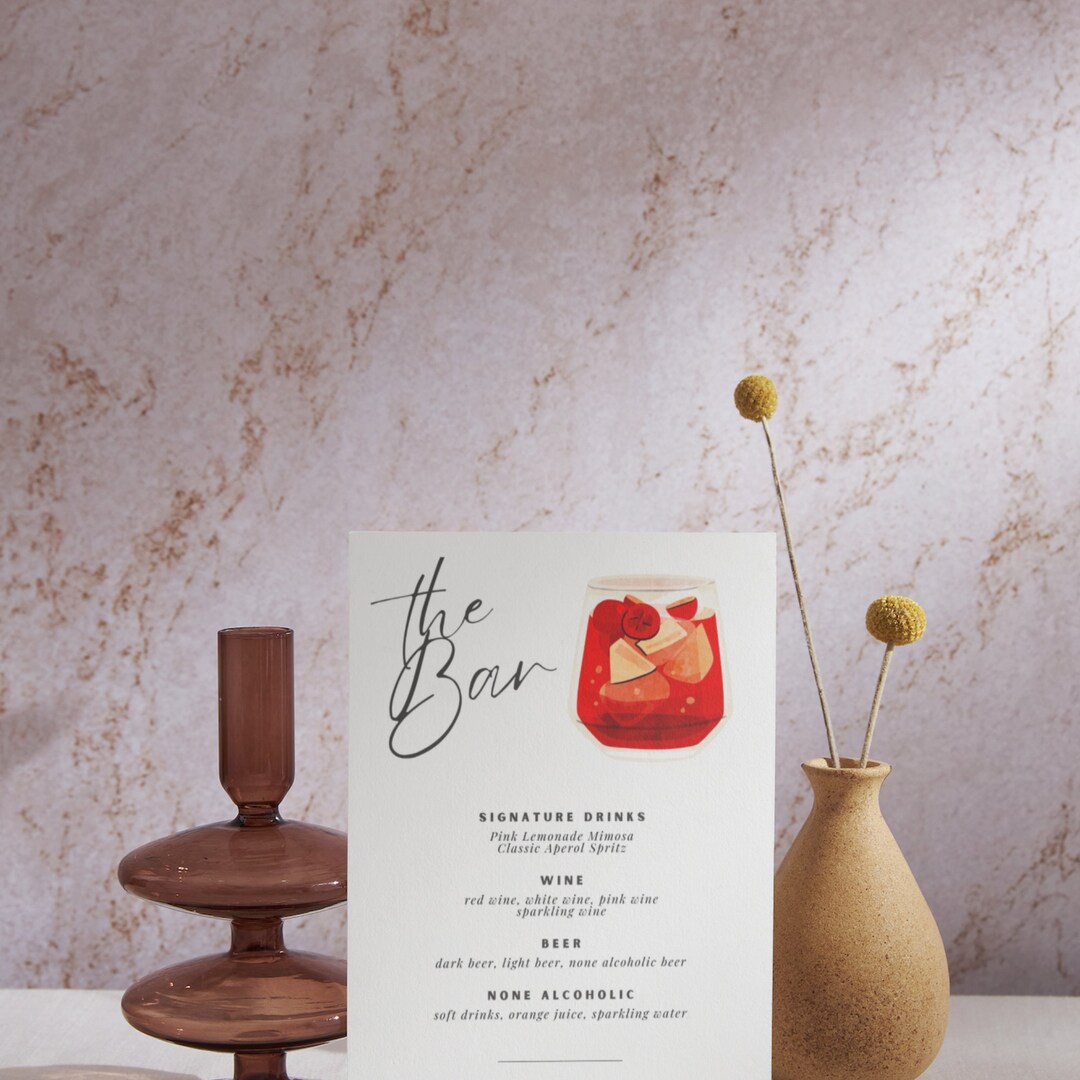 Elegant Bar Menu Templates Printable Drink Menus 4 - Etsy