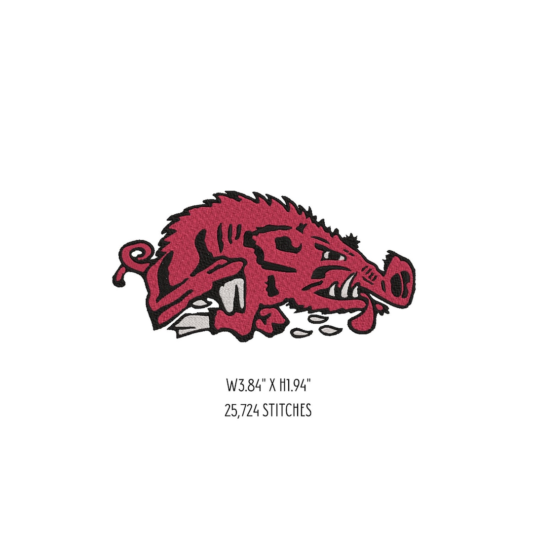 Slobbering Razorback Vintage Hog Arkansas Machine Embroidery - Etsy