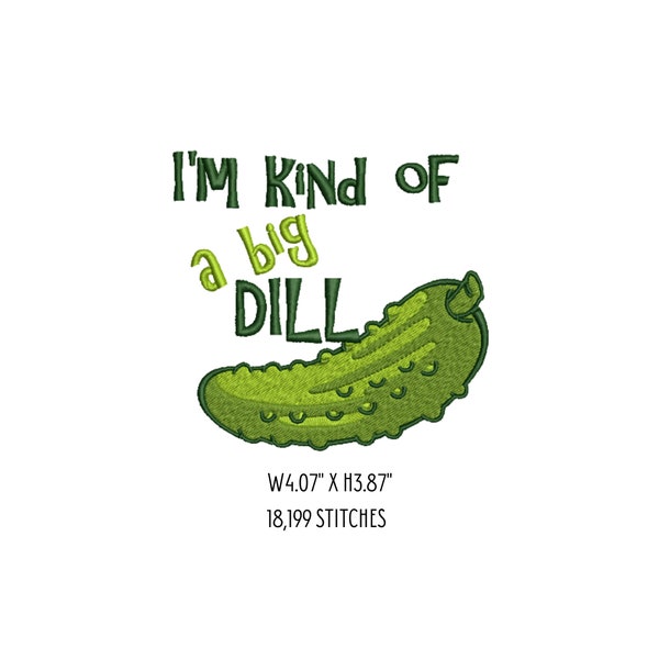 Pickle Embroidery Design - Etsy