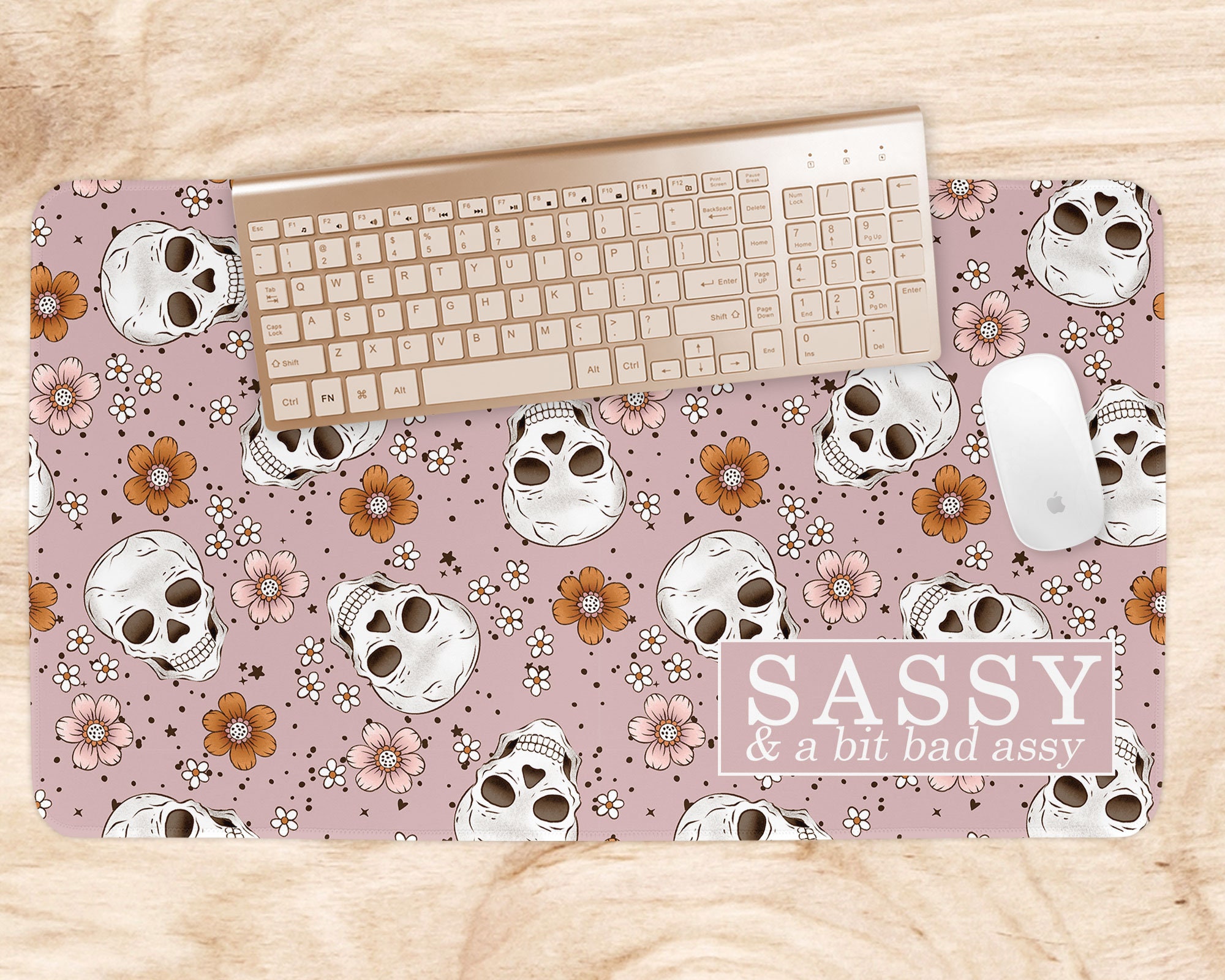 Skull Desk Mat, Funny Mouse Pad, SASSY & a Bit Bad Assy Desk ...