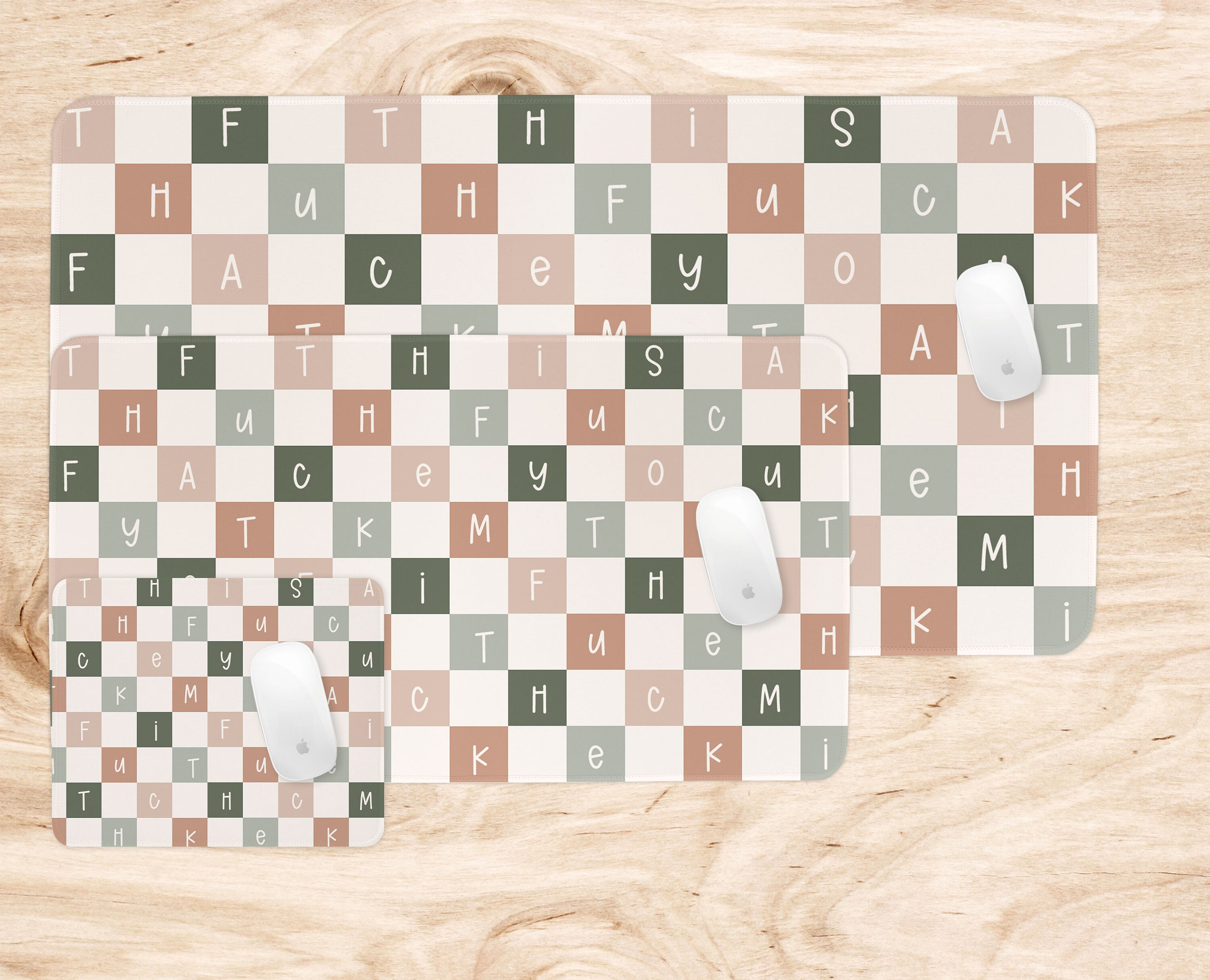 Checkered Desk Mat, Fck It This That Them, Funny Mouse Pad, Desk ...