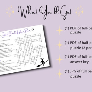 Hocus Pocus Party Crossword Puzzle Printable | Trivia | Halloween Game ...