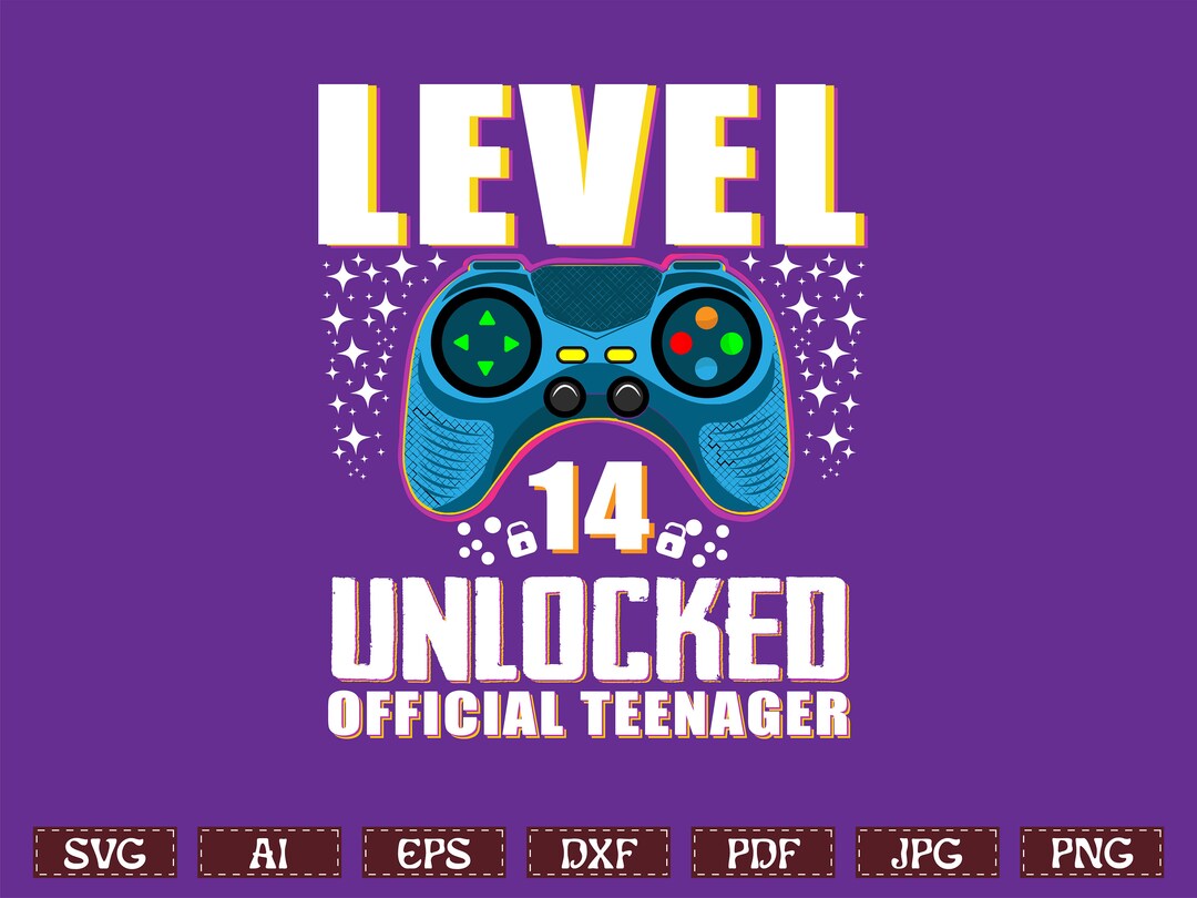 Level 14 Unlocked Official Teenager Svg, Gaming Svg, Gamer Svg, Video ...