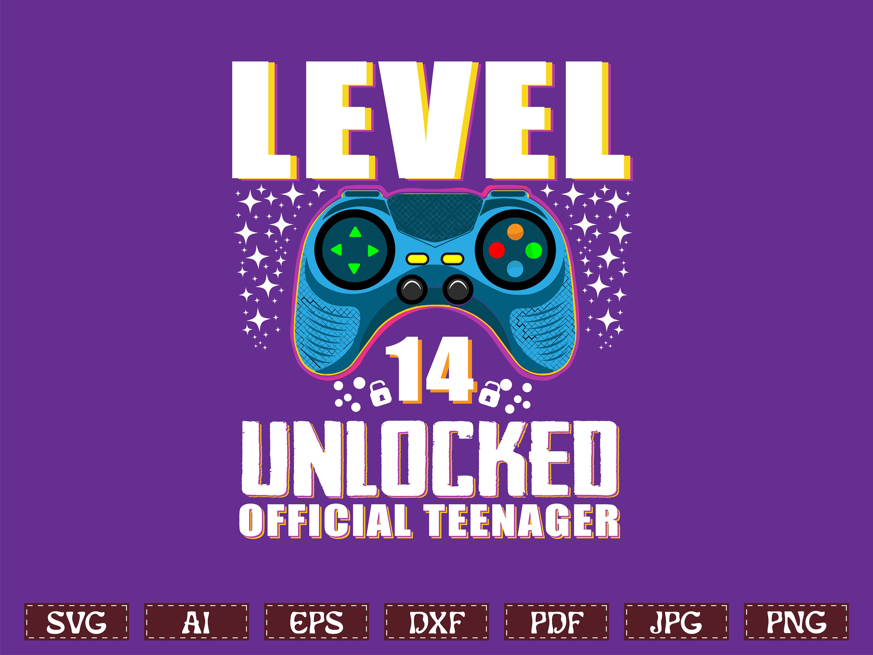 Level 14 Unlocked Official Teenager Svg, Gaming Svg, Gamer Svg, Video ...