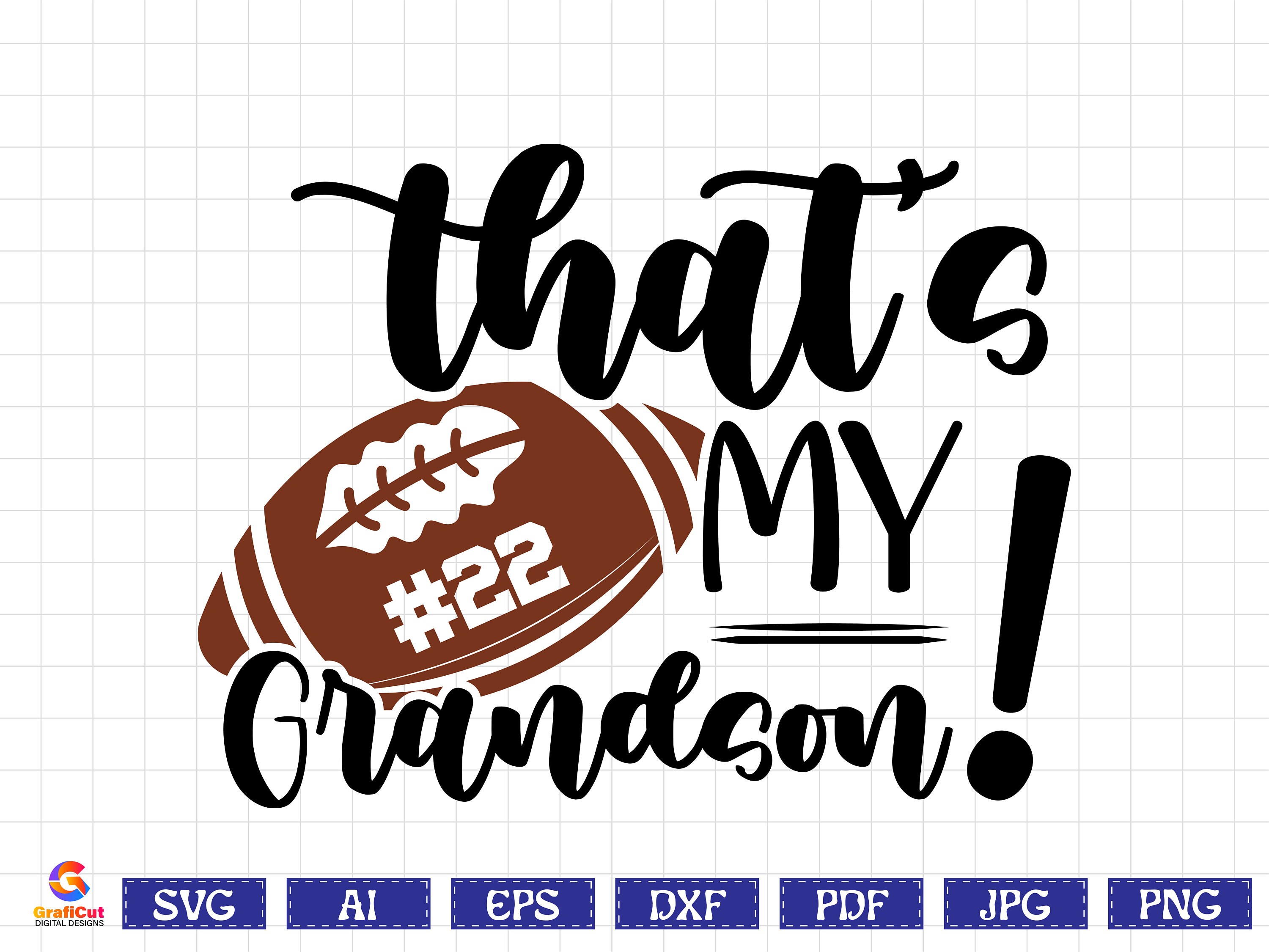 That's My Grandson Svg, American Football Svg, Football Name, Football ...