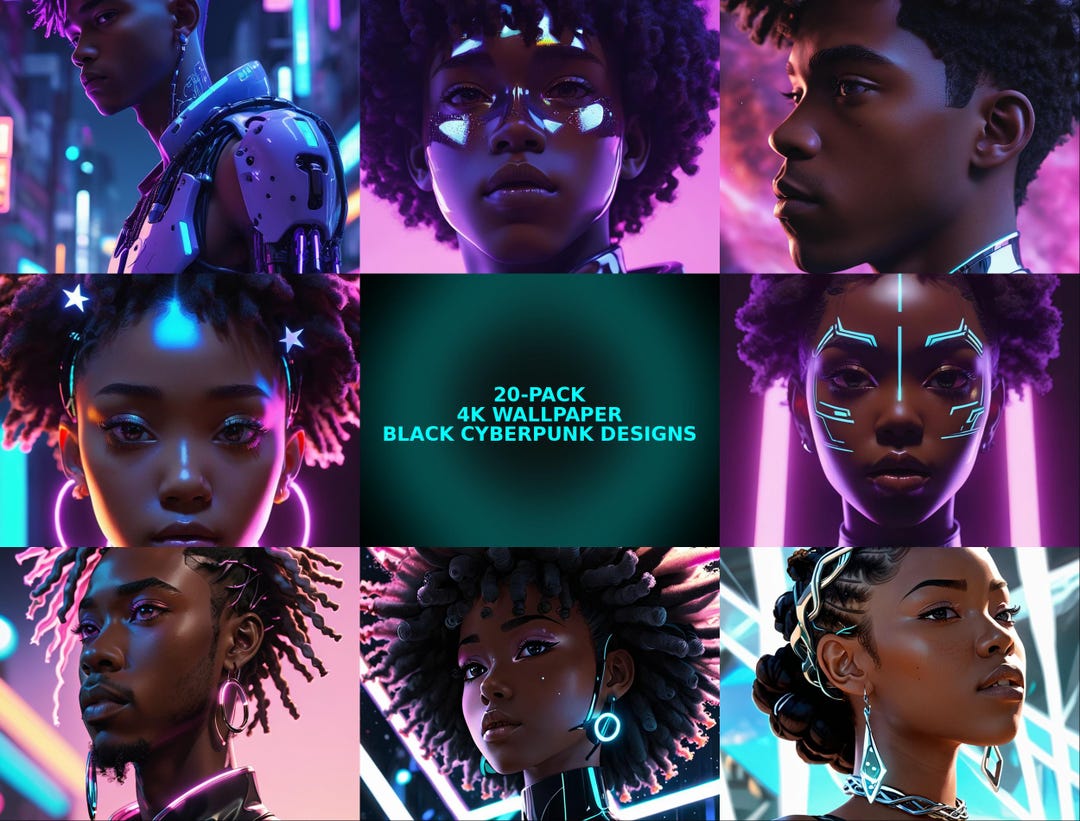 20-pack | Hi-res Cyberpunk Wallpapers | Afrofuturist Designs by HDI Art ...