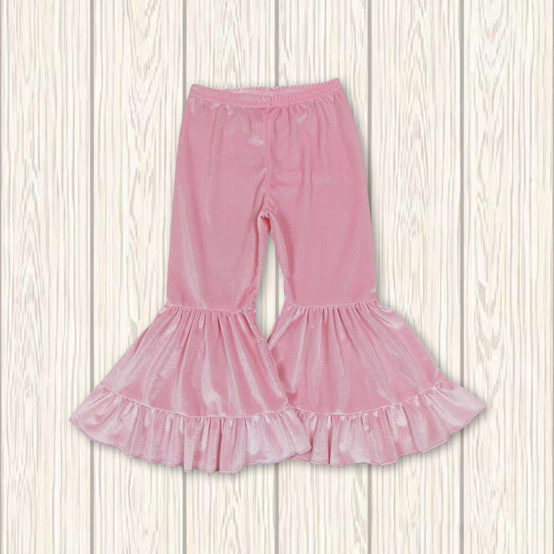 Velvet Bell Bottoms,pink Velvet Bell Bottoms,valentines Day Velvet Bell ...