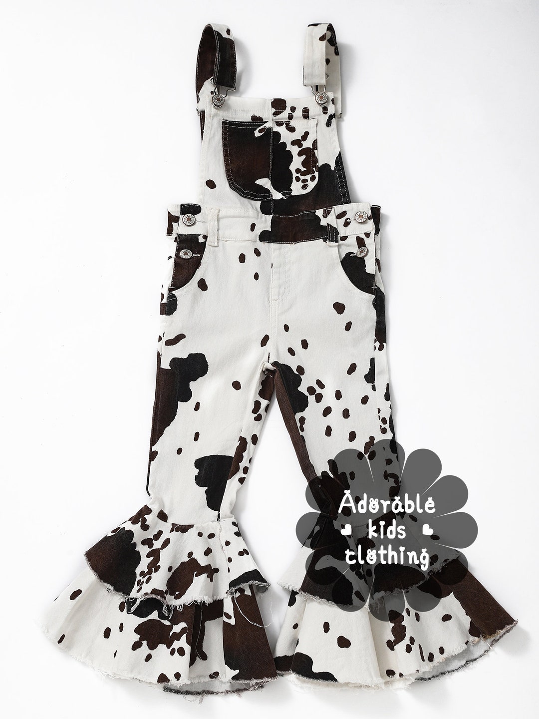 Adjustable Cow Denim Suspender, Cow Jeans Overall, Girls Denim Overalls ...