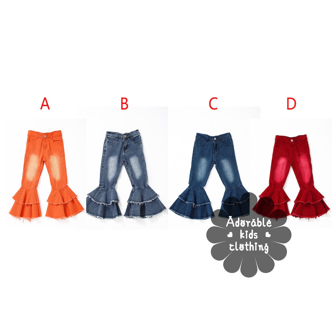 Girls Jeans Bell Bottomstoddle Girl Bell Bottomsbaby Bell - Etsy