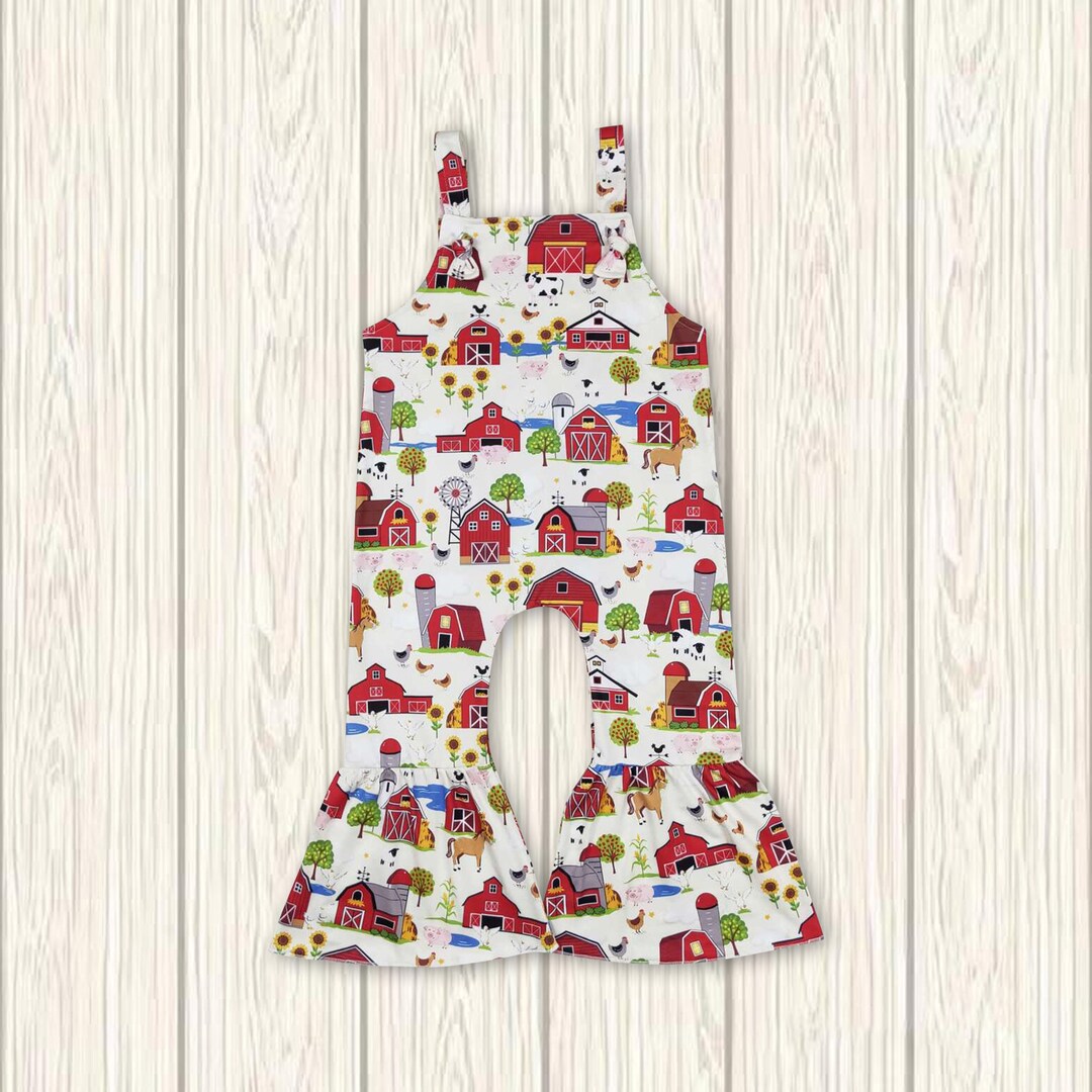 Farm House Romperfarm Animal Rompertoddle Girls Aniaml - Etsy