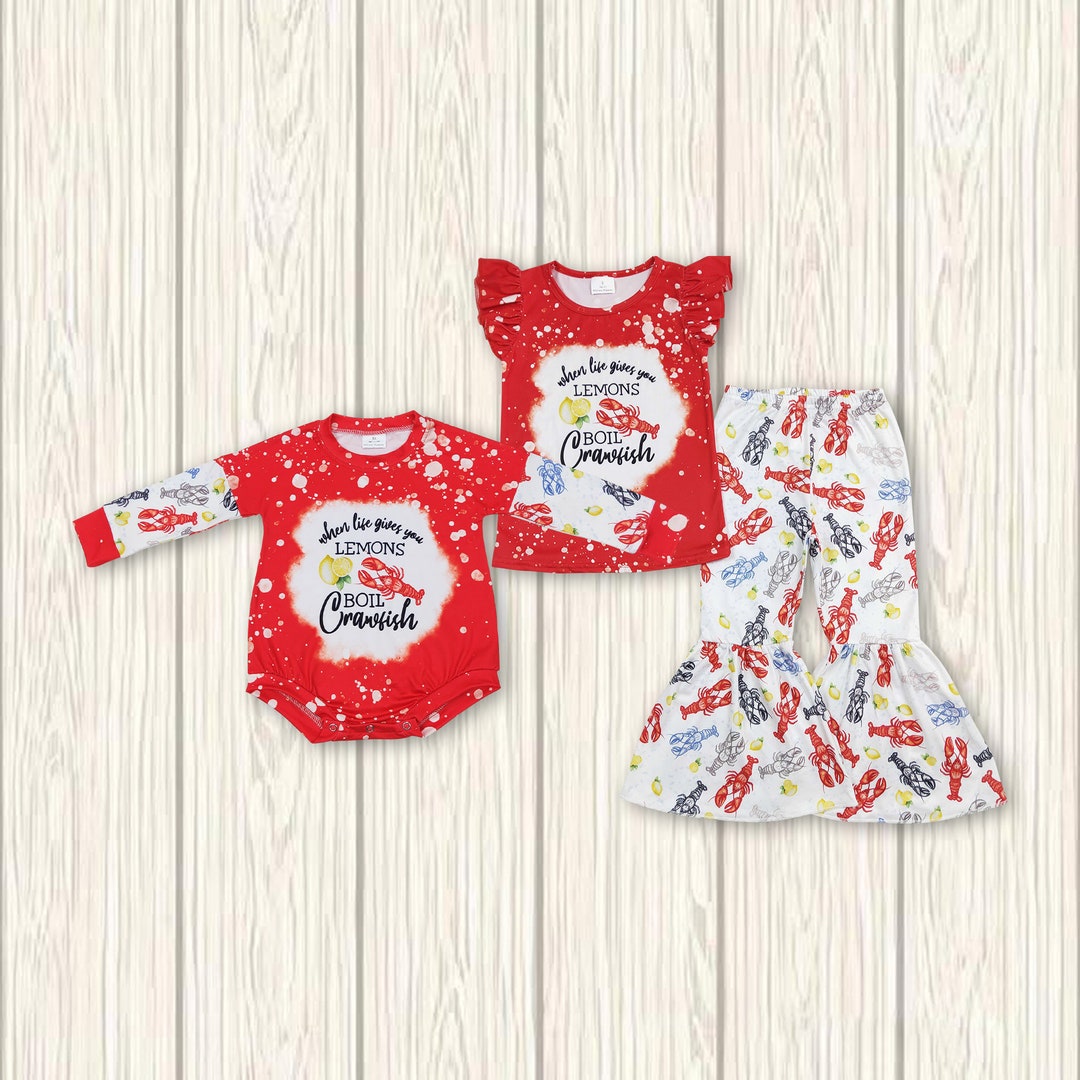 Crawfish Outfit,crawfish Potato Matching Sister Outfit,girls Crawfish ...