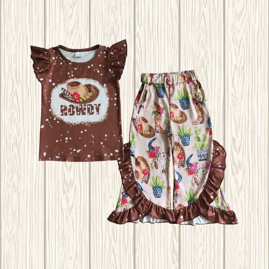 Western Howdy Outfit Cowgirl Outfit Baby Girls Summer Bell - Etsy