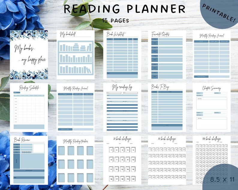 Book Reading Tracker, Book Reading Planner, Reading Tracker, Reading ...