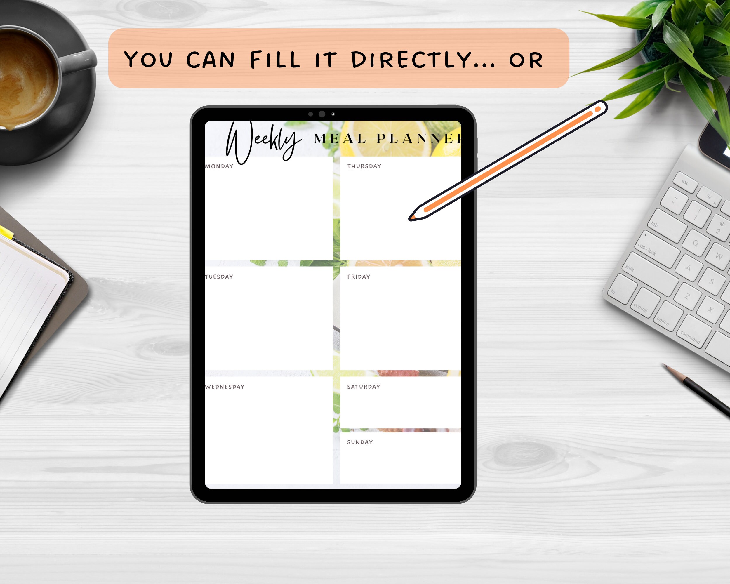 Meal Planner Printable, Weekly Food Planner, Grocery Planner, Daily ...