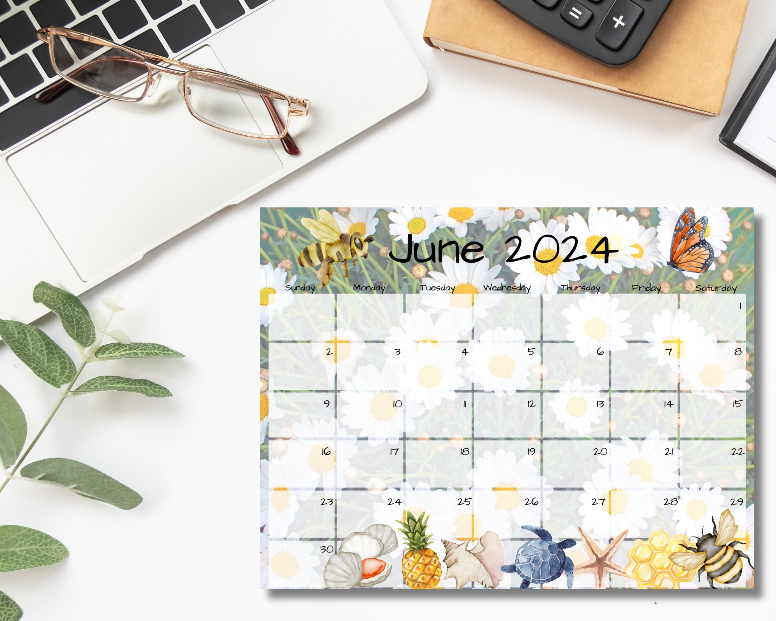 12 Month Calendar Editable Template Fillable Digital - Etsy