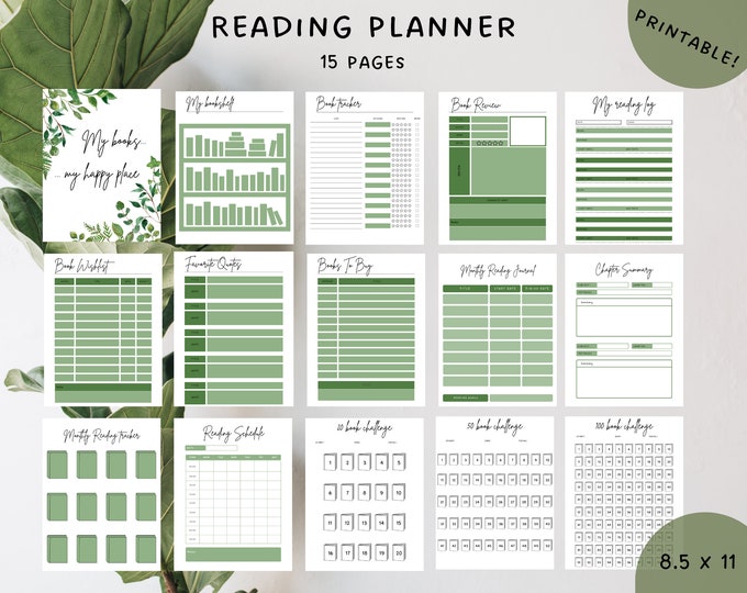 Book Reading Tracker, Book Reading Planner, Reading Tracker, Reading ...