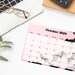 12 Month Calendar, Pink, Editable Template, Fillable, Digital Calendar ...