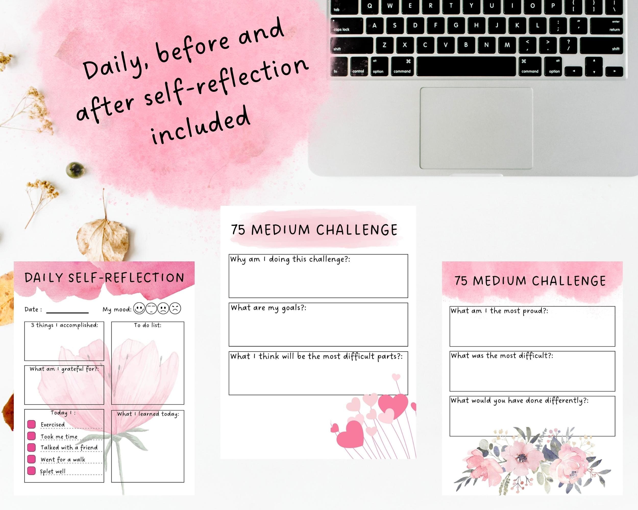 75 Medium Challenge Planner, 75 Medium Challenge, Fitness Planner ...