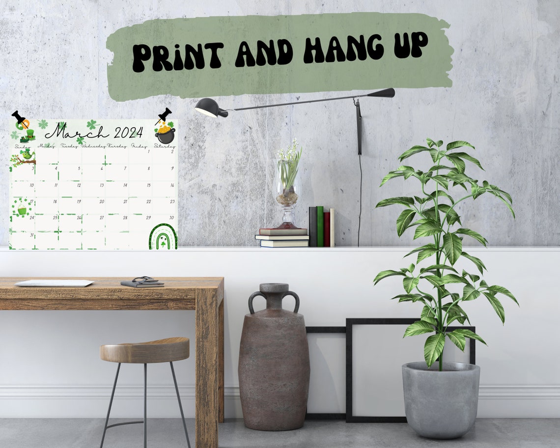 12 Month Calendar, Editable Template, Fillable, Digital Calendar, 2024 ...