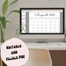 12 Month Calendar, Printable, Elegant, Digital Calendar, 2024 Calendar ...