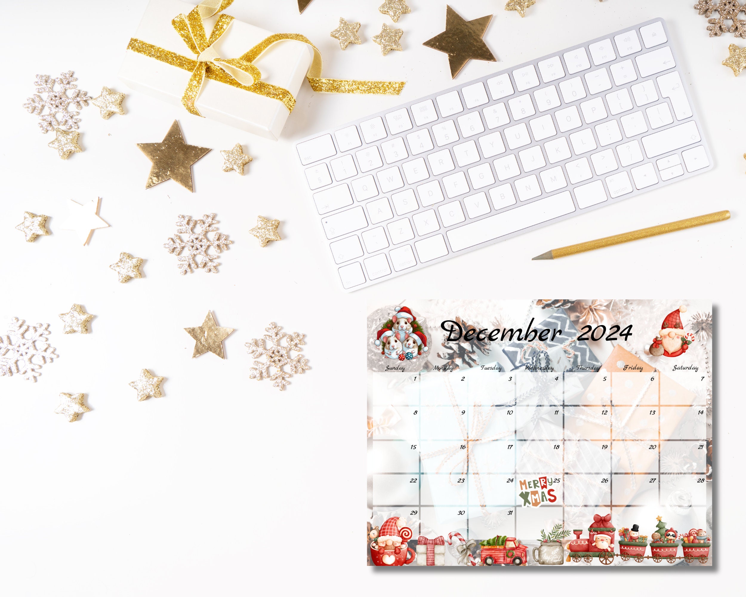 12 Month Calendar, Editable Template, Fillable, Digital Calendar, 2024 ...