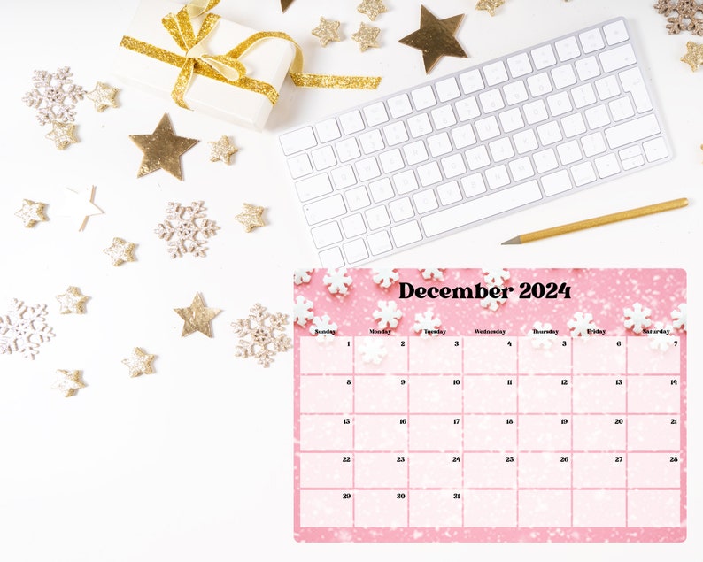 12 Month Calendar, Pink, Editable Template, Fillable, Digital Calendar ...