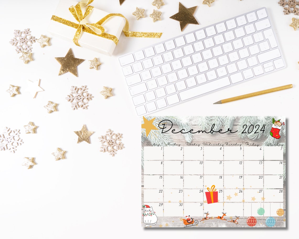 12 Month Calendar, Editable Template, Fillable, Digital Calendar, 2024 ...