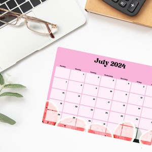 12 Month Calendar, Pink, Editable Template, Fillable, Digital Calendar ...