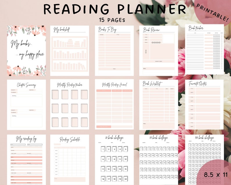 Book Reading Tracker, Book Reading Planner, Reading Tracker, Reading ...