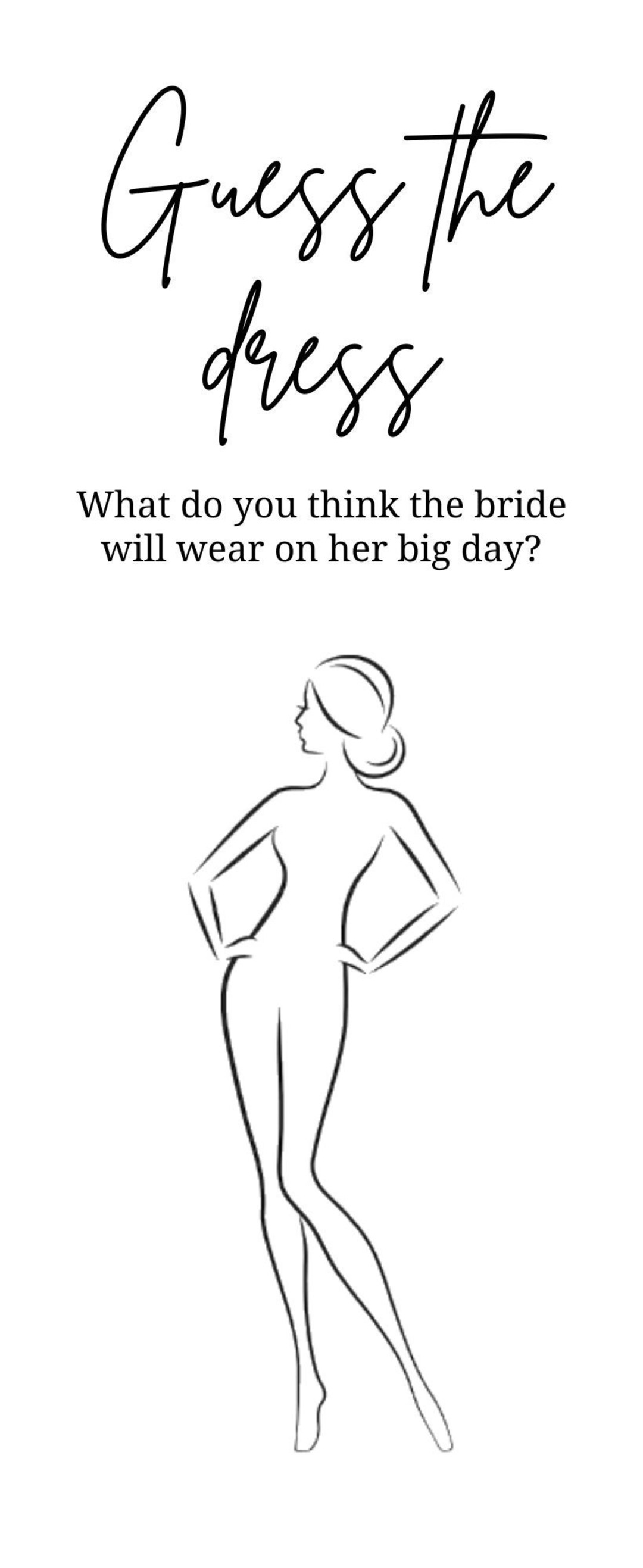 Bridal Party Guess the Dress Game - Downloadable - Etsy Canada