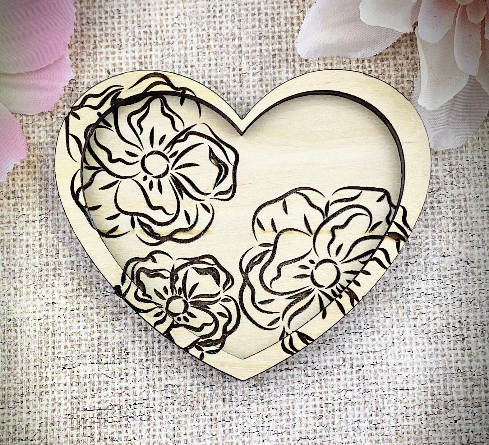 Hand Drawn Floral Engraved Trinket Ring Dish SVG Glowforge Laser SVG ...