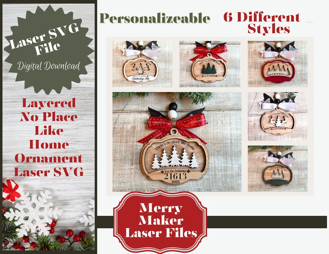 No Place Like Home Zip Code SVG Laser File With 6 Different Versions - Etsy