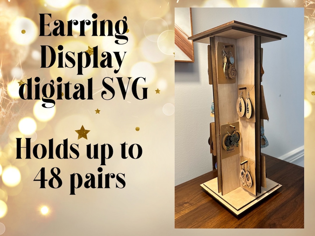 Earring Display Digital SVG Laser File - Etsy
