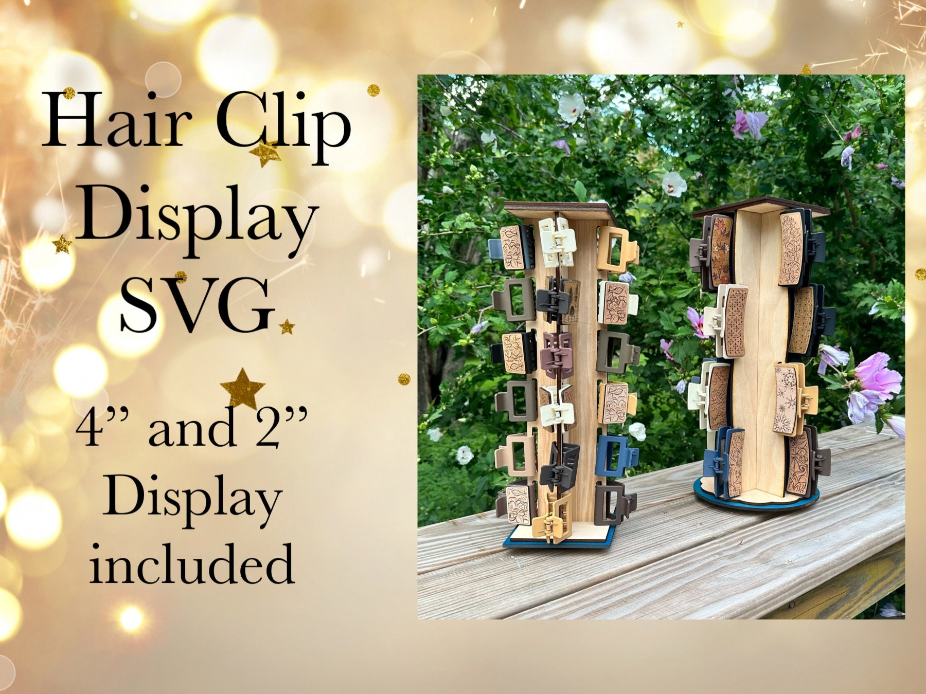 Hair Claw Clip Display for 2" and 4" Clip SVG Laser File - Etsy